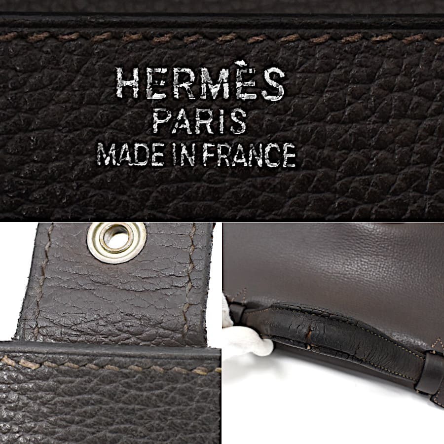 1円 HERMES エルメス ビジネスバッグ ブリーフケース サックアデペッシュ38 刻印 トゴ レザー ブラウン E.Clmu.hP-15 ...