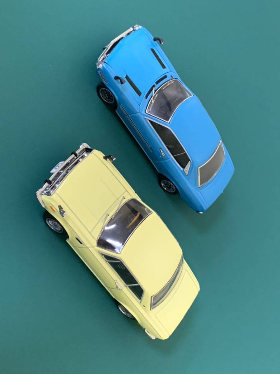EBBRO エブロ 1/43 ダイキャストミニカー トヨタ セリカ1600GT ブルー ＋トヨタ1600GT イエロー 2台セット 箱無し ...