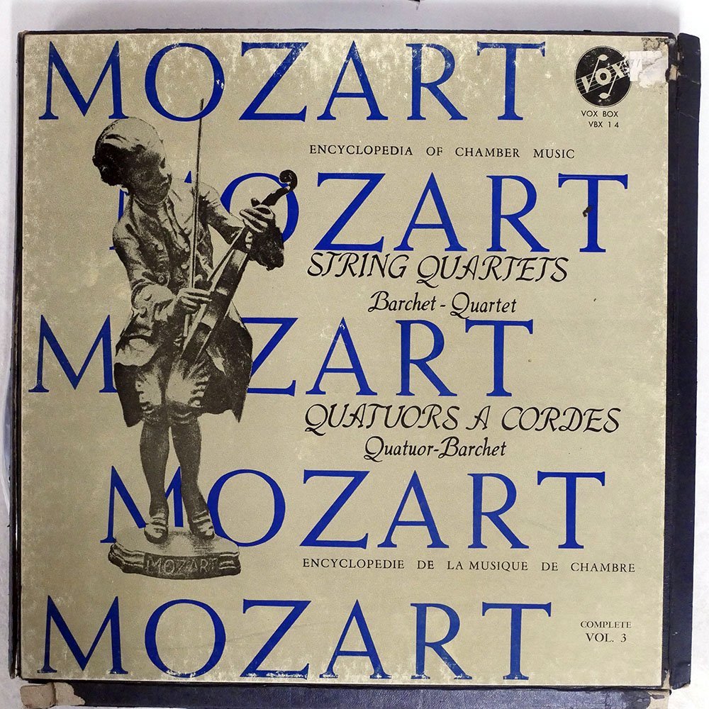 米 BARCHET QUARTET/MOZART: STRING QUARTETS / QUATUOR CORDES - COMPLETE - VOL. 3/VOX VBX14(クラシック ...