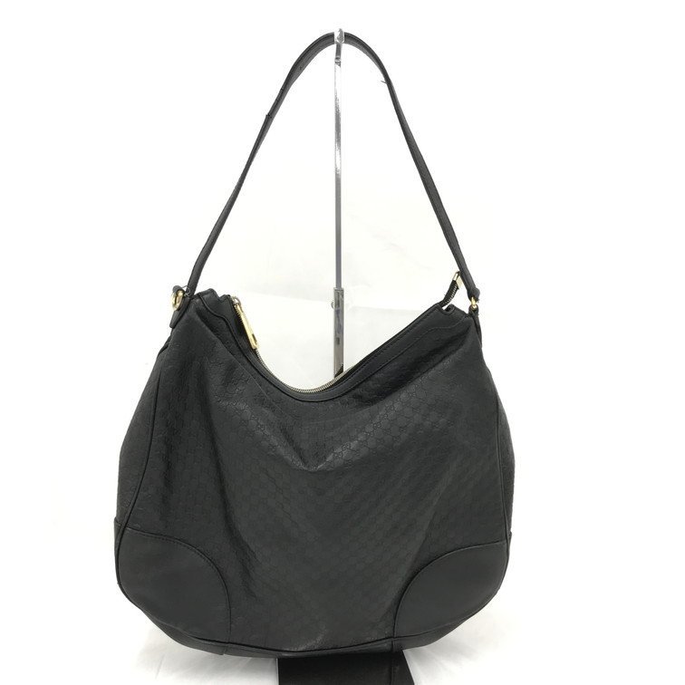 BDAJ0051 GUCCI グッチ マイクログッチ シマ レザー ワンショルダーバッグ ブラック 449244 498075(その他)｜売買 ...