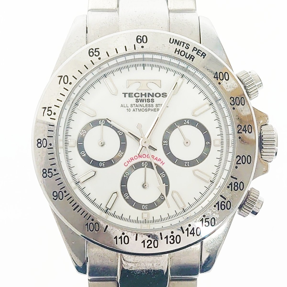 1円スタート TECHNOS テクノス TGM615 クロノグラフ SS ホワイト文字盤 クオーツ メンズ腕時計 ジャンク 159226(テクノス)｜売買されたオークション情報、yahooの ...