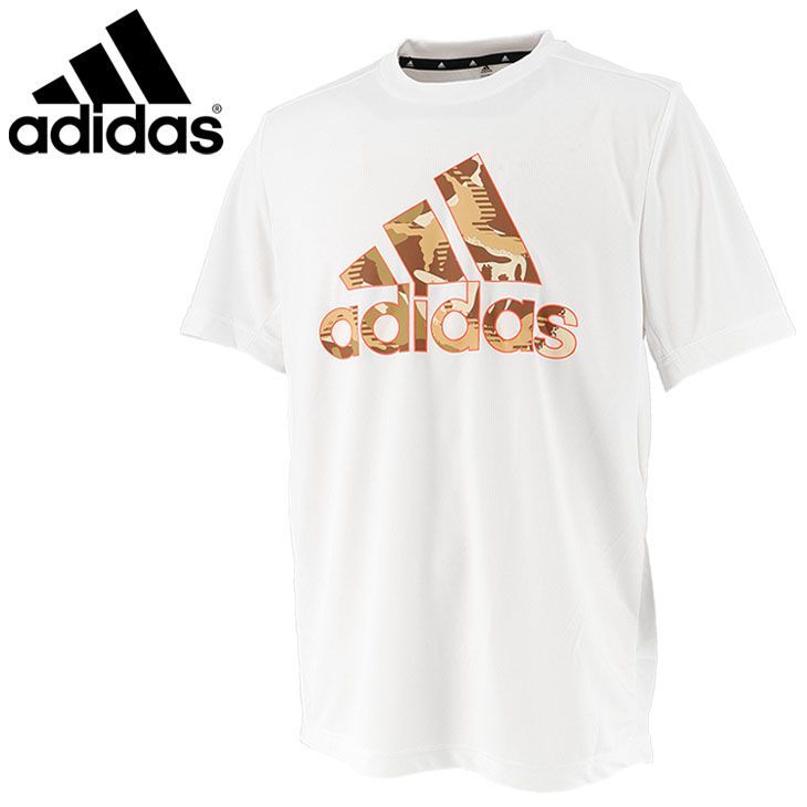 送料390円可能商品 アディダス ADIDAS メンズ カジュアル カモフラ 迷彩 ロゴ 半袖 Tシャツ 白 Mサイズ GM2110-M 三 ...