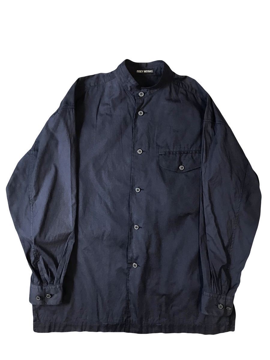 D ISSEY MIYAKE MEN イッセイミヤケ 91AW 90s マオカラー 長袖 シャツ M ネイビー(シャツ)｜売買された ...