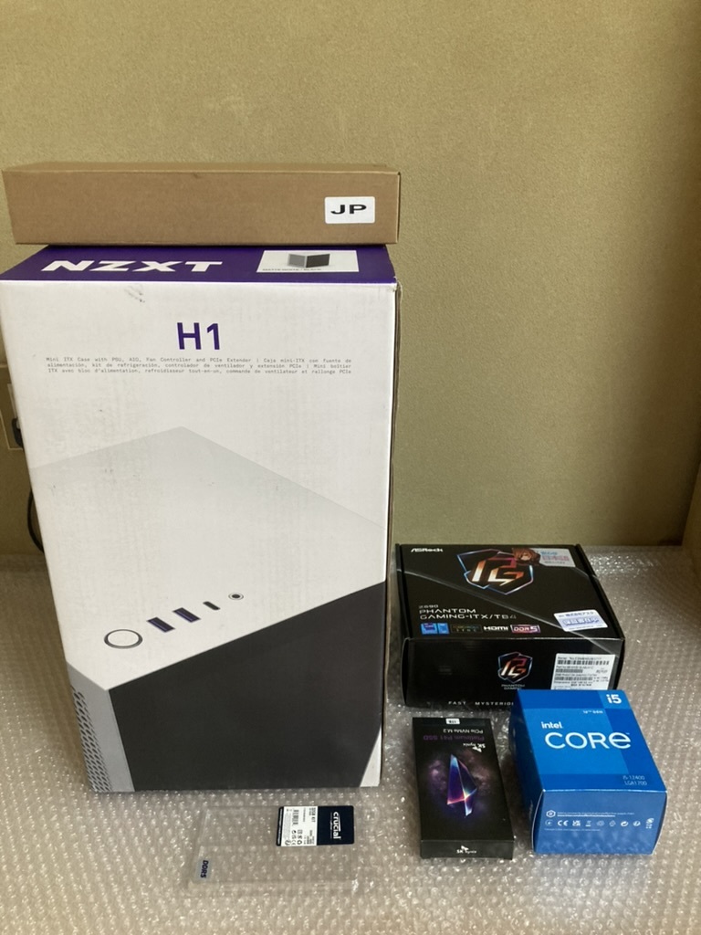 組立済 自作PC NZXT H1 Version2 + ASRock Z690 Phantom Gaming-ITX/TB4 + Intel Core i5-12400 + DDR5-4800 ...