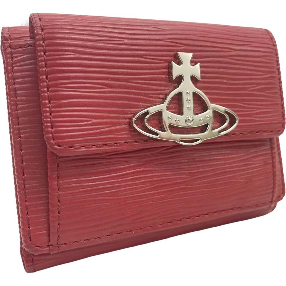 23-3352 良品 ヴィヴィアンウエストウッド 三つ折り財布 オーブ シルバー 赤 レッド コンパクト ミニウォレット レザー レディース(財布)｜売買されたオークション情報、yahooの ...