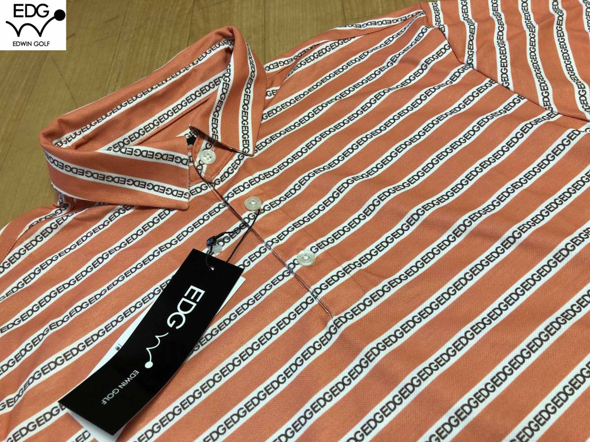 EDWIN GOLF エドウインゴルフ UVカット/吸水速乾 ブランドロゴボーダー 半袖ポロシャツ EDG520 オレンジ系 XL(その他)｜売買されたオークション情報、yahooの商品情報を ...