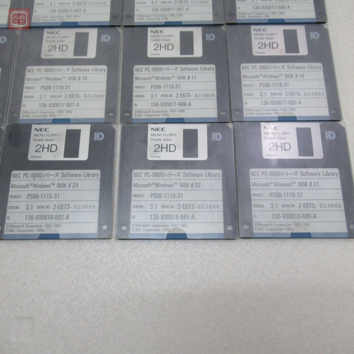 NEC PC-9800シリーズ 3.5インチFD 2HD Windows 3.1 Microsoft Software Library PS98-1115-31 UE1115-30 日本電気 ...