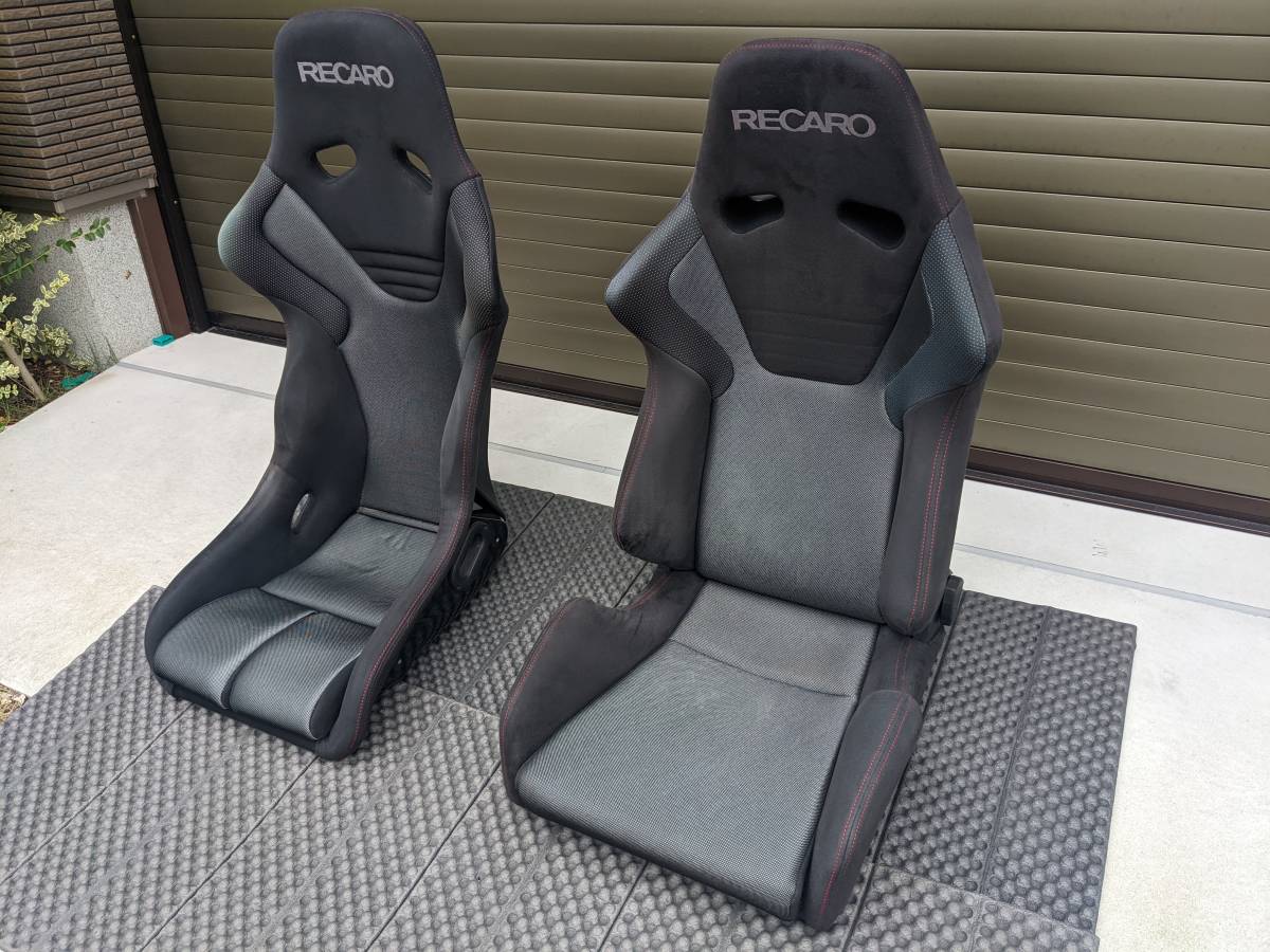 1円 RECARO RS-GとSR-6 ASM 販売店限定モデル 破れなし2脚セット 正規品 赤ステッチ銀ロゴ レカロ セミバケ フルバケ 検 ...