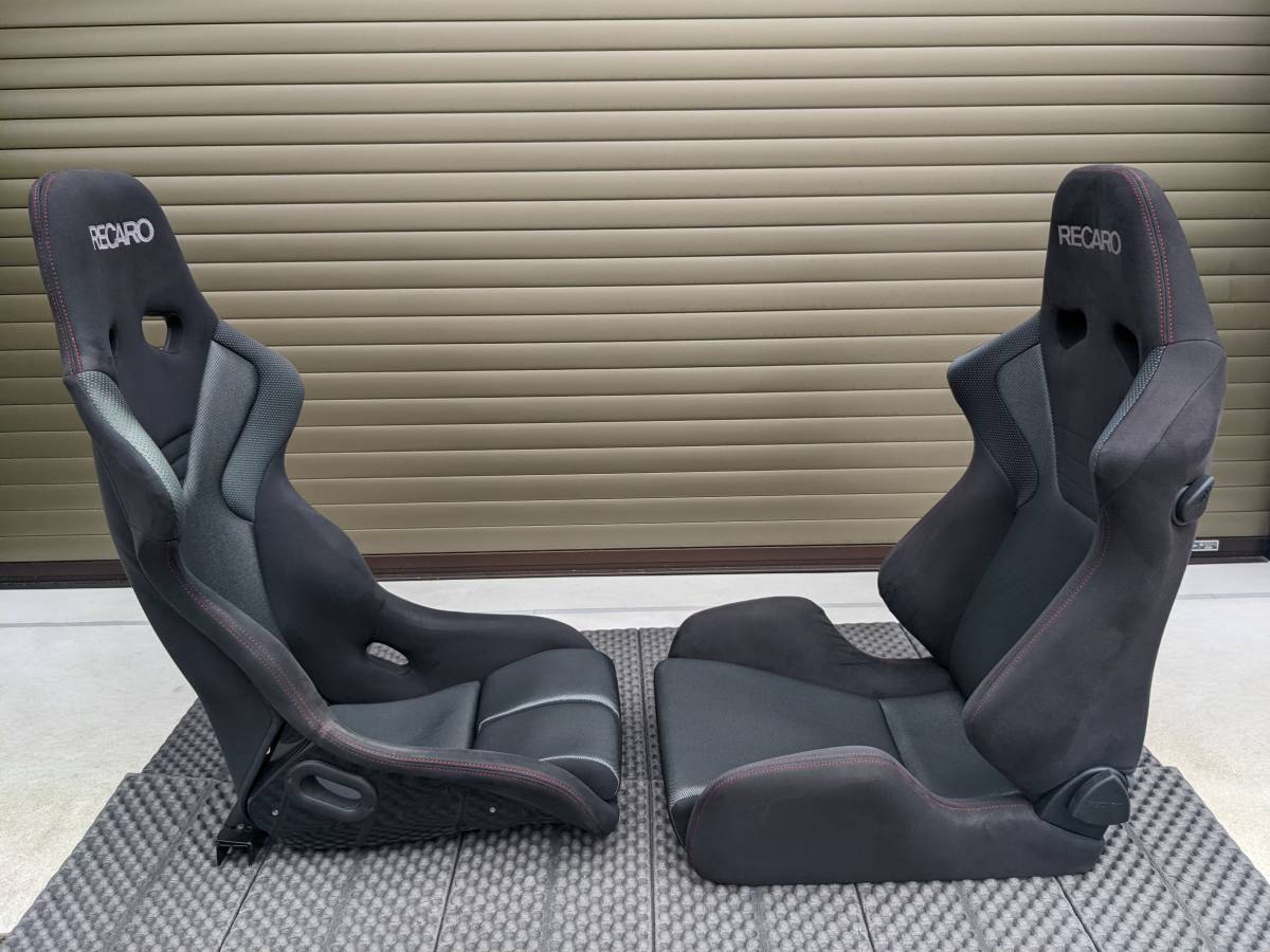 1円 RECARO RS-GとSR-6 ASM 販売店限定モデル 破れなし2脚セット 正規品 赤ステッチ銀ロゴ レカロ セミバケ フルバケ 検 ...