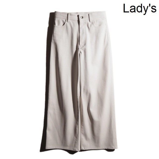 M4772P MUSE Deuxieme Classe ドゥーズィエムクラス 23AW RECTEX タックパンツ 白 36 フェイクレザー ...