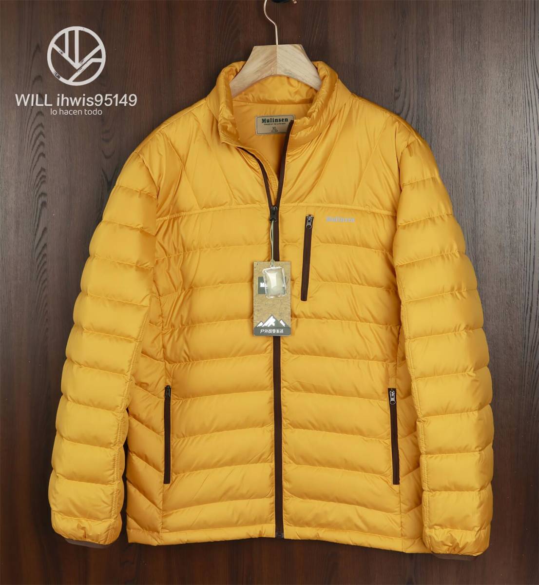 ML11 MULINSEN ダウンジャケット メンズ 冬 XL 日本サイズ L程度 ブルゾン 軽量 ダウンパーカー 保温 シンプルイエロー(L ...