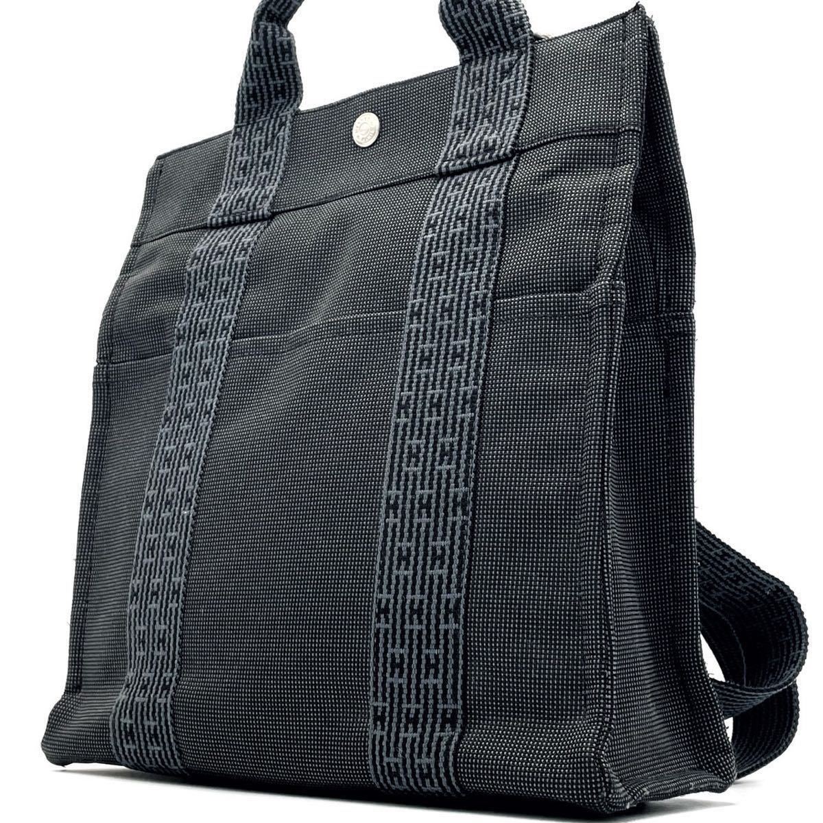 1円〜 極 エルメス HERMES リュックサック アドMM エールライン ブラック 黒 グレー キャンバス メンズ レディース A4収納可 2way(エールライン)｜売買されたオークション ...