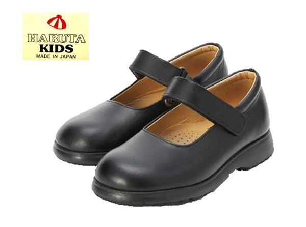 送料300円 税込 we684 キッズ HARUTA KIDS 牛革ストラップシューズ ブラック 17cm 10450円相当 シンオク ...