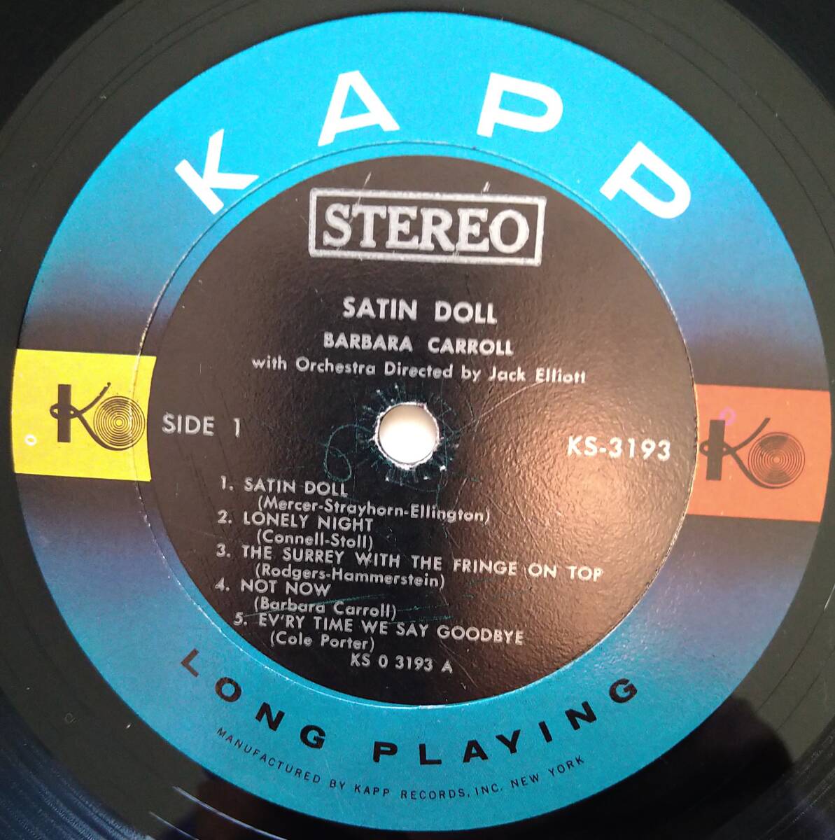 USオリジナル盤 Barbara Carroll Satin Doll KAPP KS-3193 Satin Doll Love for ...