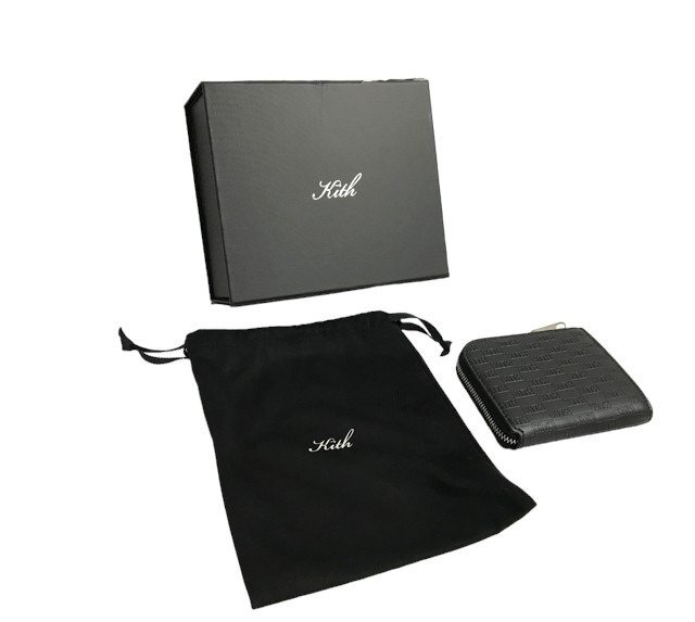 SCG37355相 KITH MONOGRAM HALF ZIP WALLET 財布 ミニポーチ付 直接お渡し歓迎(二つ折り財布（小銭入れあり ...
