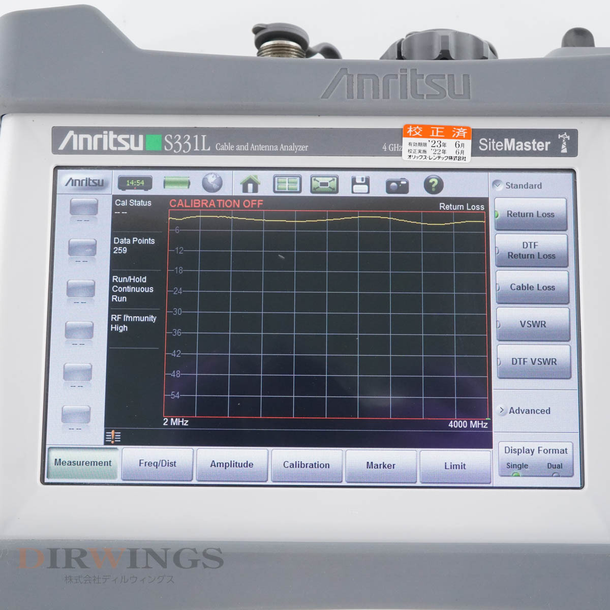 DW 8日保証 06/2022CAL S331L SiteMaster サイトマスタ Anritsu Cable and Antenna Analyzer 4GHz OSLN50A-8 ...