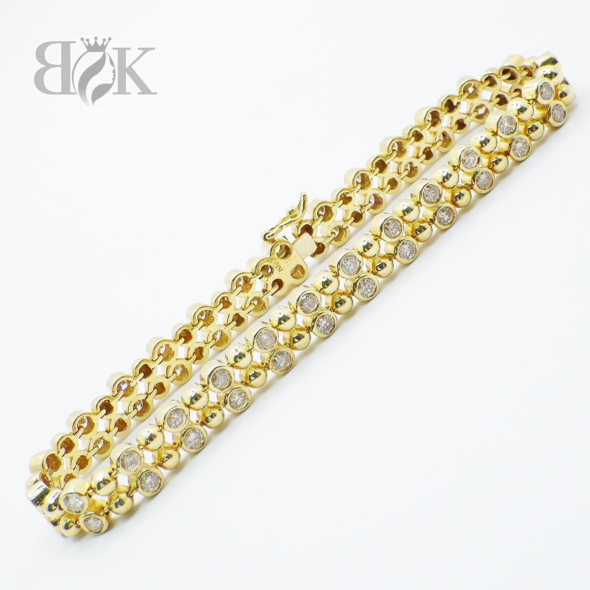 K18 ダイヤモンドブレスレット 3.00ct 24.4g 長さ：約18cm 幅：約6.8mm ゴールド(ダイヤモンド)｜売買されたオークション情報、yahooの商品情報をアーカイブ公開 ...