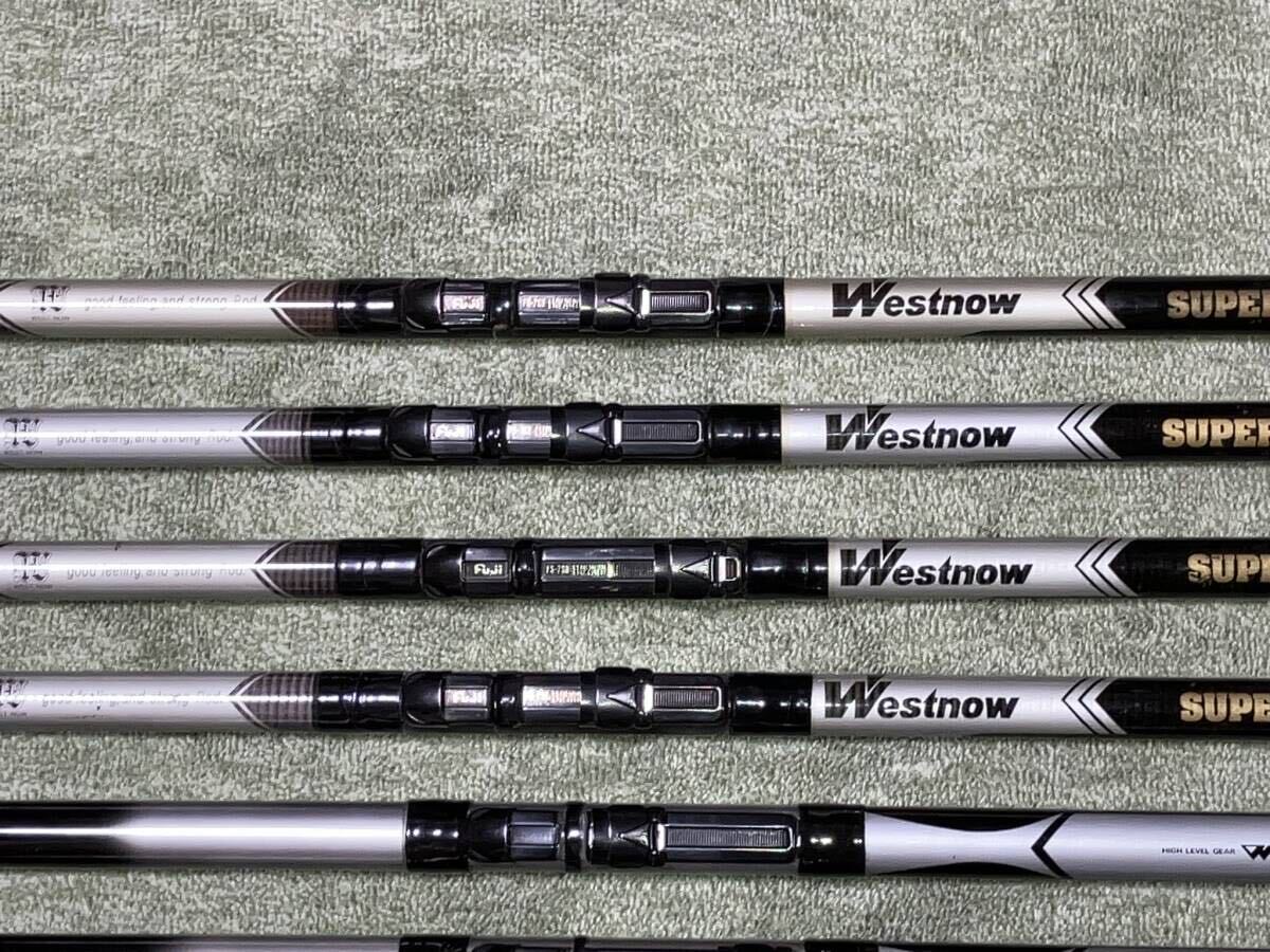 投竿 10本 all ウエストナウ WESTNOW 450 4.5m 5本継ぎ section5 surf casting rod サーフ アキアジ SUPER CARBO SUPER ...