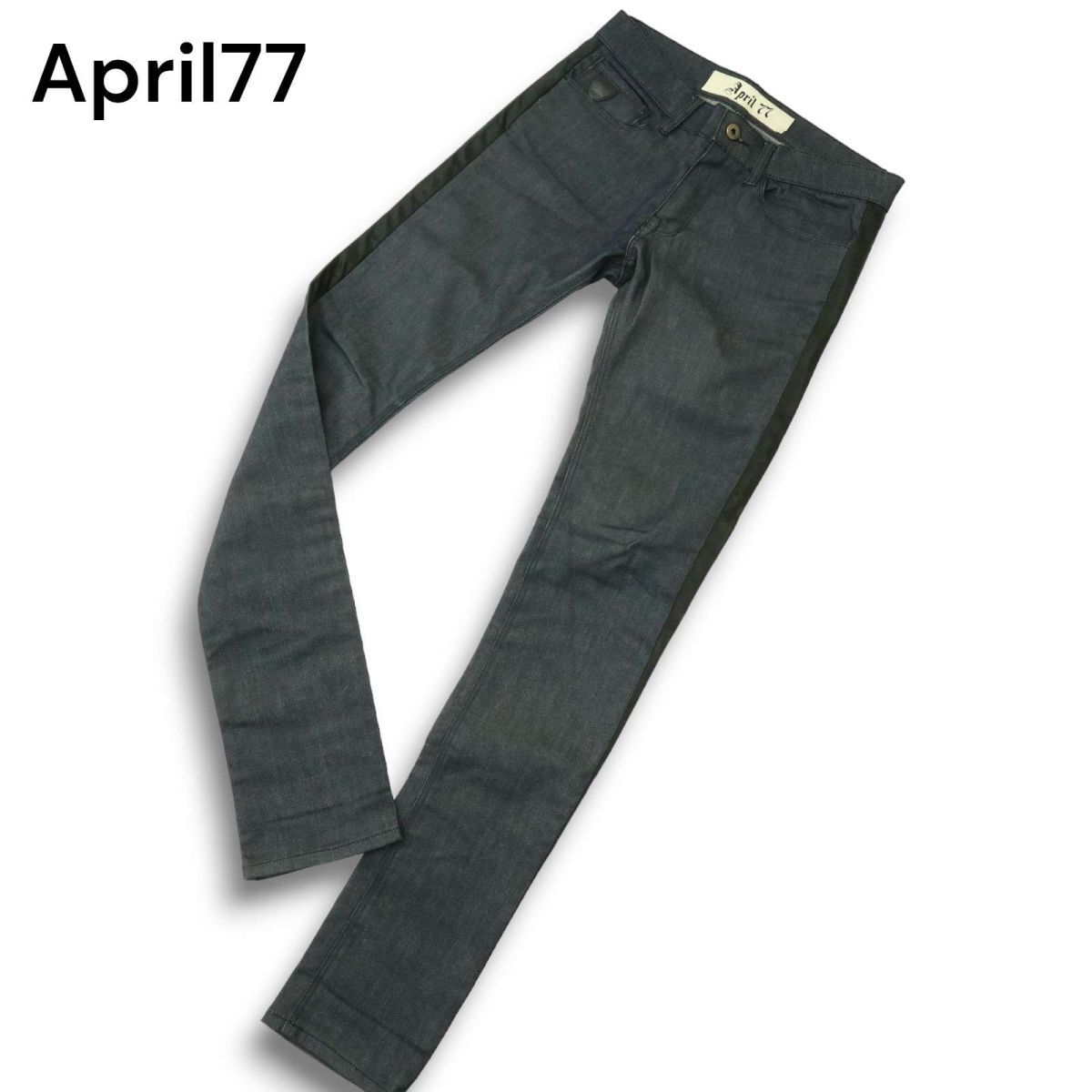 April77 エイプリル77 ナノユニバース 別注 MUNICH 通年 サイドライン スキニー デニム パンツ ジーンズ Sz.28 メンズ A4B04016_8#R(W28～)｜売買された ...