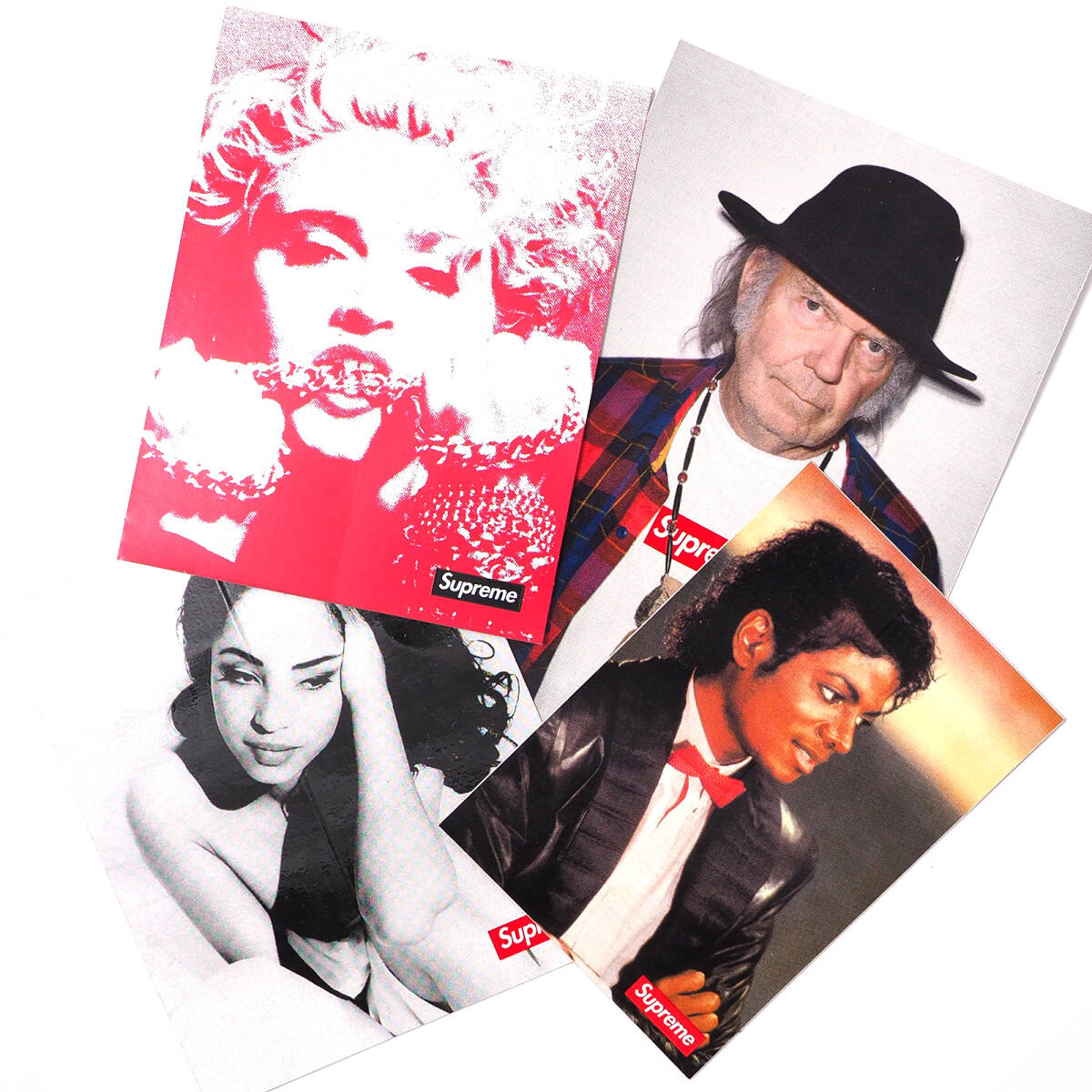 Supreme x Musician Collab Sticker Set Neil Young Sade Michael Jackson ...