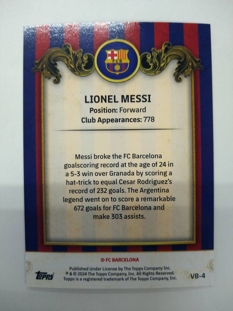 TOPPS 2023-24 BARCELONA TEAM SET VB LIONEL MESSI BLUE FOIL PARALLEL 058 ...