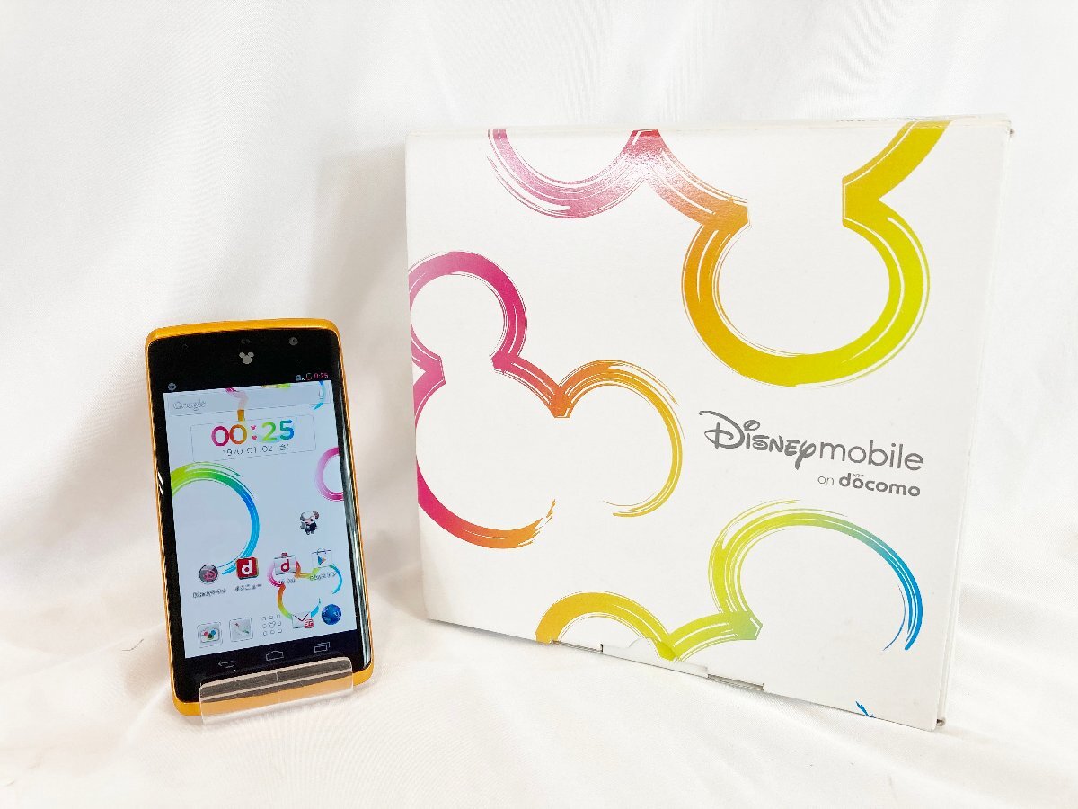 品 docomo Disney mobile N-03E 32GB オレンジ ディズニーフォン ディズニーモバイル ドコモ スマホ スマート ...