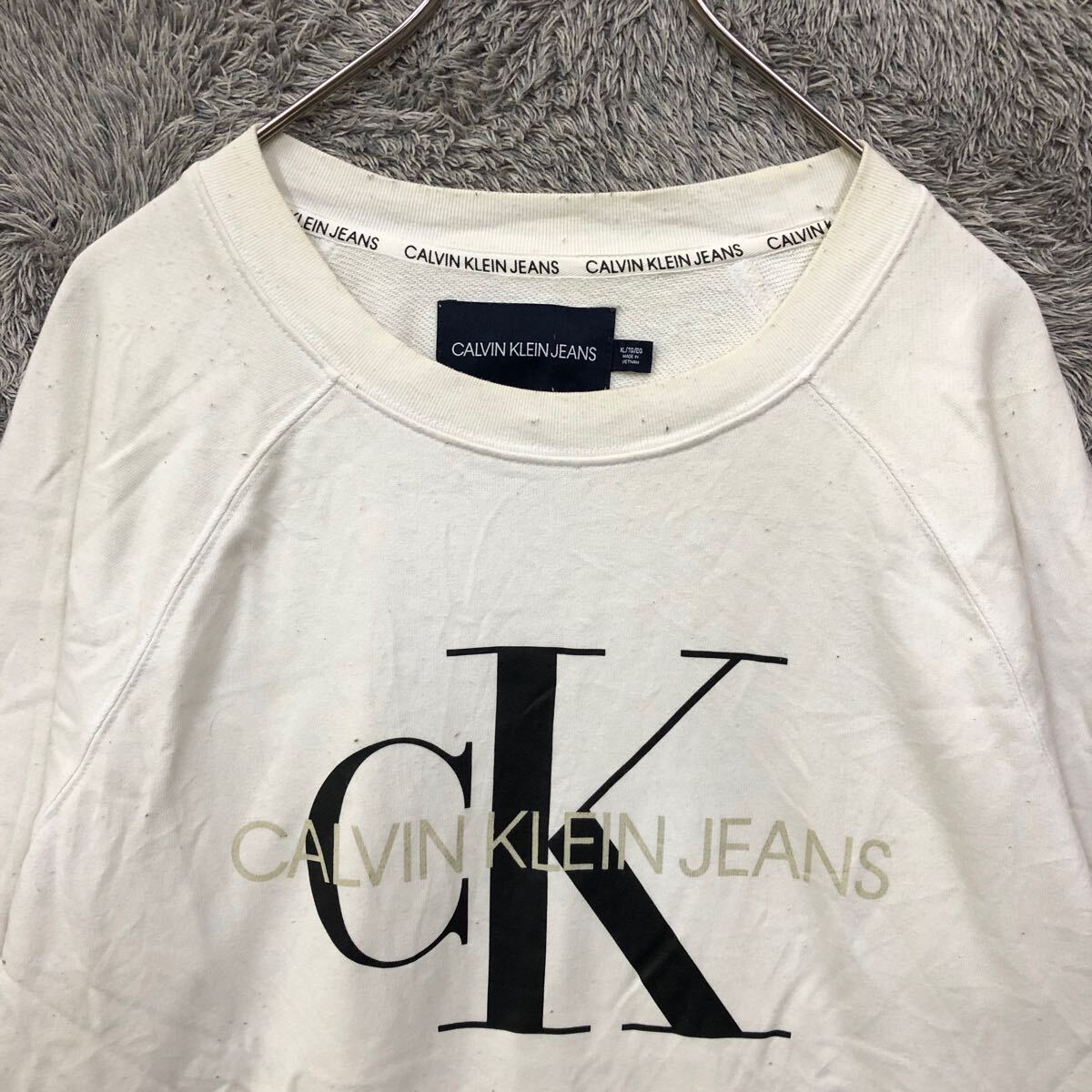Calvin Klein Jeans カルバンクラインジーンズ スウェット トレーナー ラグラン サイズXL ホワイト 白 レディース トップス 最落なし M4(その他)｜売買された ...
