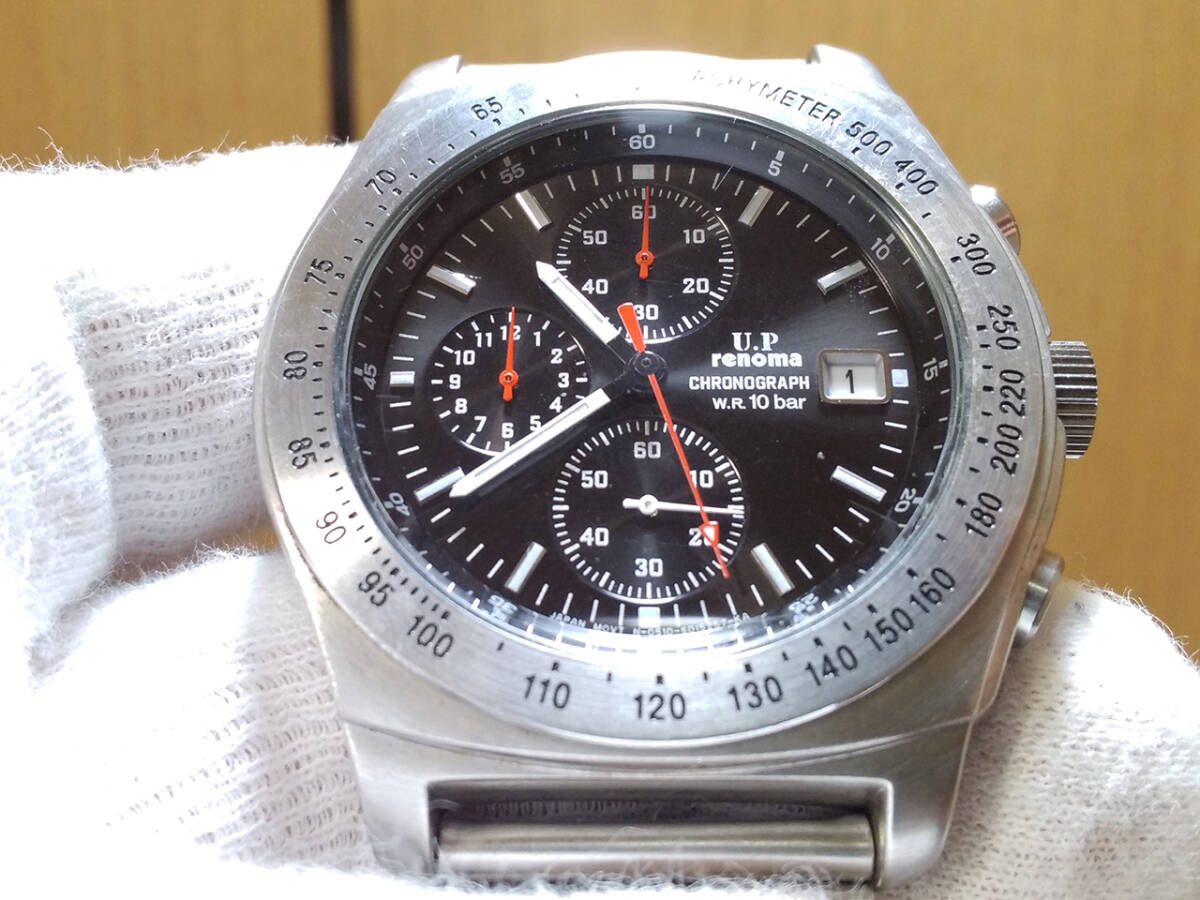 稼働中 U.P renoma Chronograph Small Second Hand Watch by CITIZEN 0510 ...