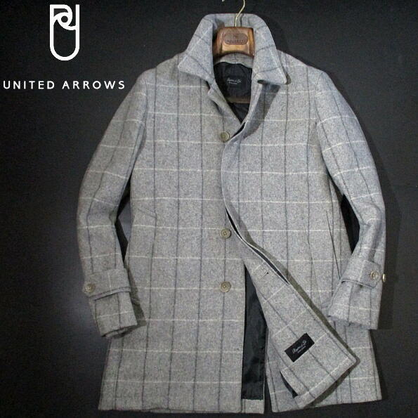 ユナイテッドアローズ ウール メルトン シングル コート 中綿ライナー付き グレー ウインドウペン Lサイズ UNITED ARROWS(Lサイズ)｜売買されたオークション情報、yahooの ...