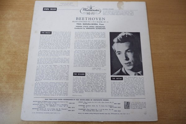 Y6-182＜LP/US盤/美盤＞Beethoven:Piano Concerto No. 1 - Badura-Skoda Vienna State Opera Orchestra ...