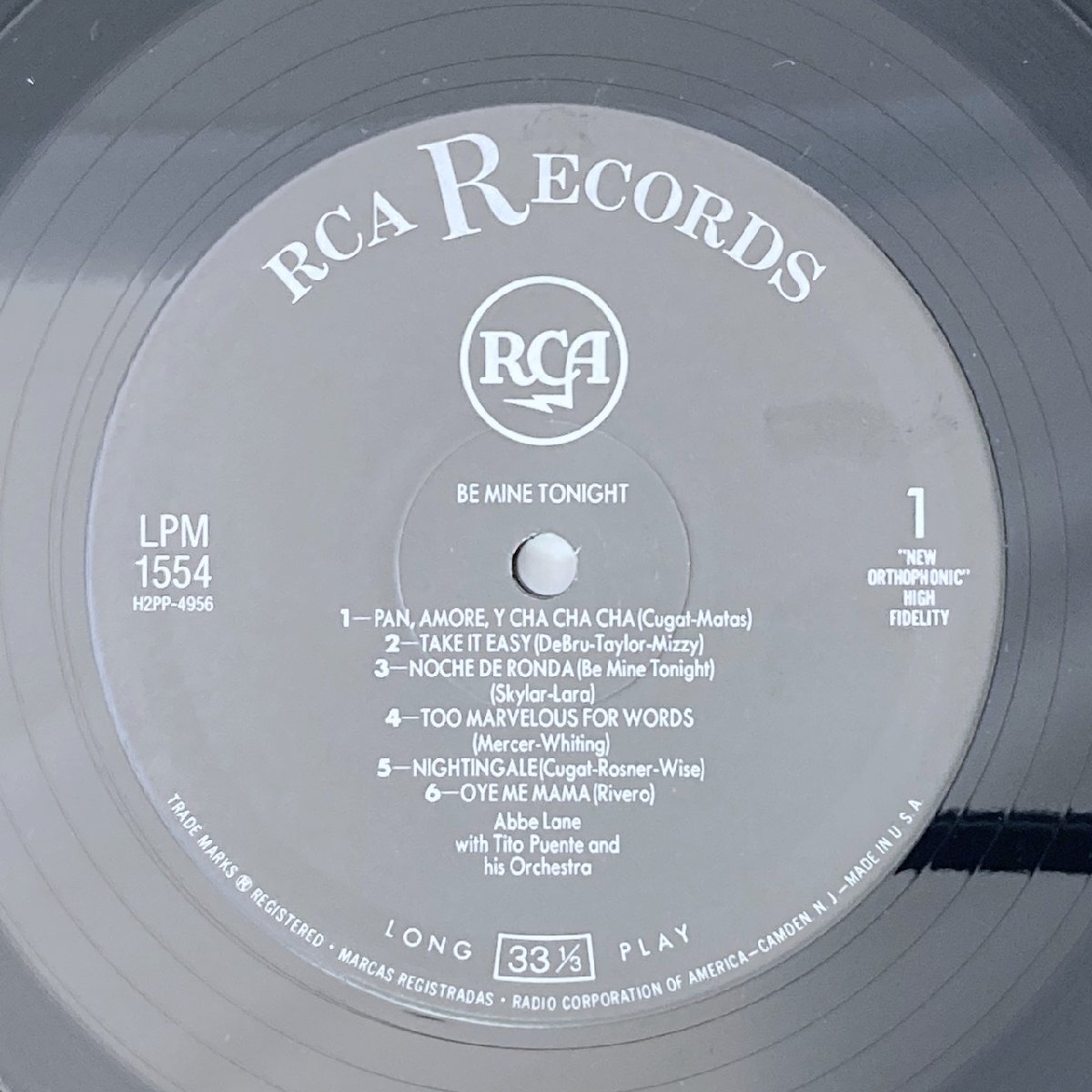 LP/ ABBE LANE WITH TITO PUENTE AND HIS ORCHESTRA / BE MINE TONIGHT / アビー レーン / 国内盤 ライナー RCA BVJJ ...