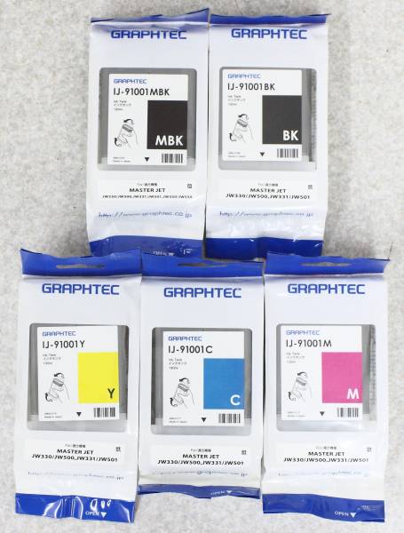 GRAPHTEC インクタンク IJ-91001 MBK/BK/Y/C/M ②D2798(インクジェットカートリッジ)｜売買されたオークション情報、yahooの商品情報をアーカイブ公開 ...
