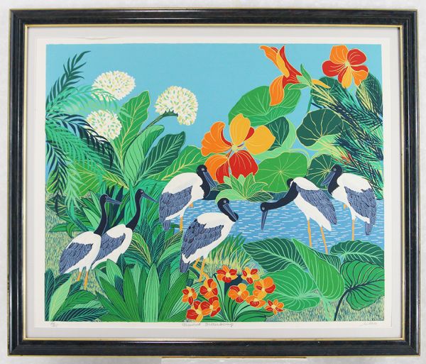 jg 極彩色細密大作 サイン有 リトグラフ30号大 TROPICOL(石版画、リトグラフ)｜売買されたオークション情報、yahooの商品情報を ...