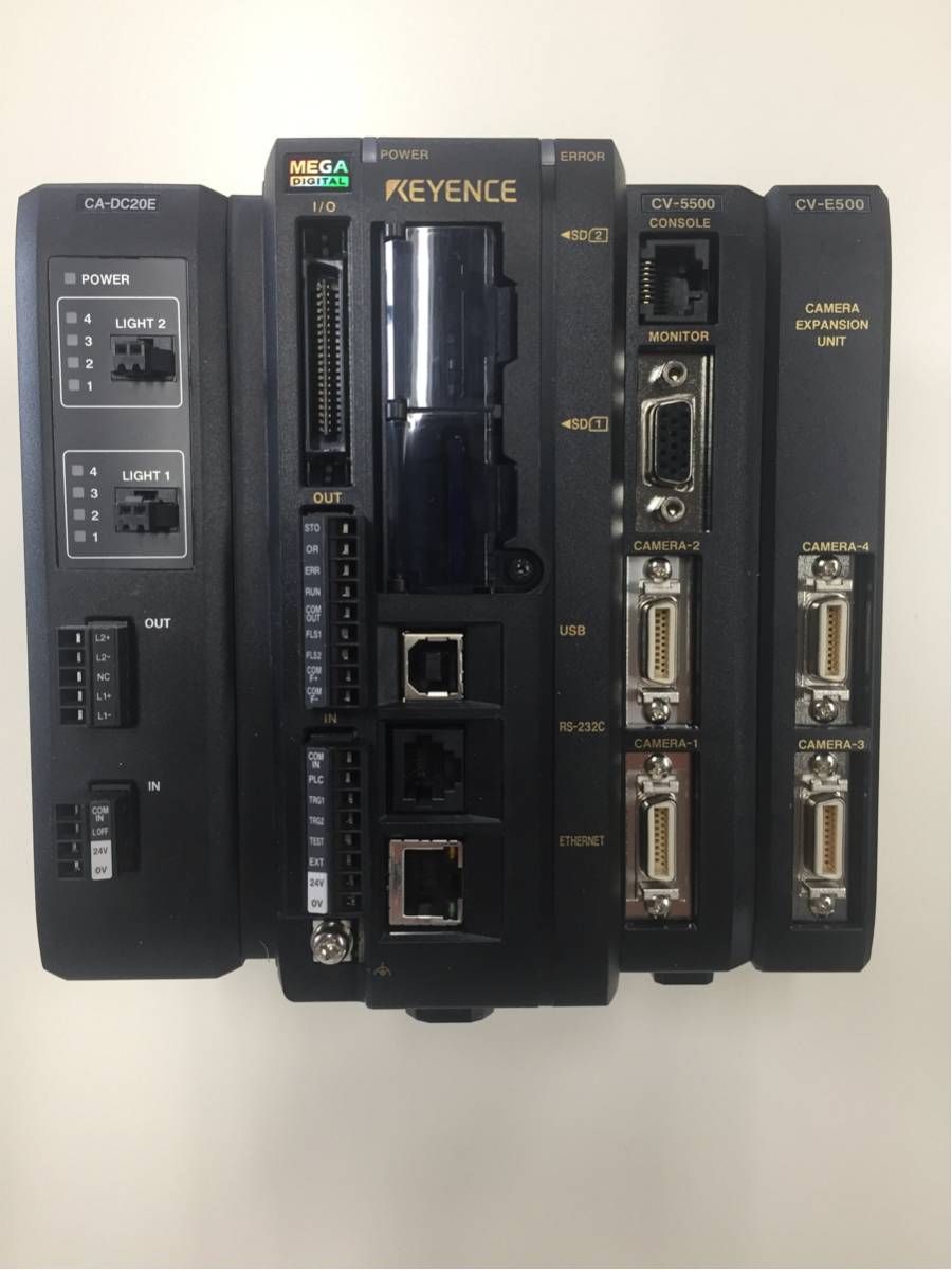 KEYENCE キーエンス デジタル画像センサ コントローラ CV-5500 増設ユニットCV-E500 照明ユニットCA-DC20E(電材 ...