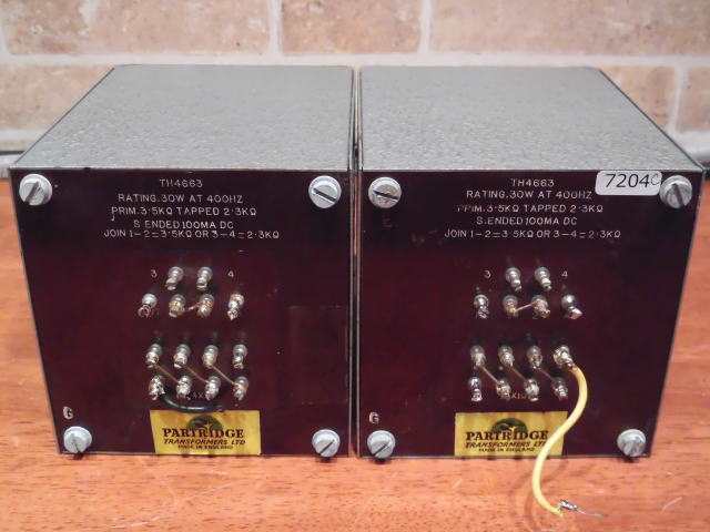 TH4663 PARTRIDGE パートリッジ 英国製 出力トランス 2個組 7204C(パーツ、部品)｜売買されたオークション情報 ...