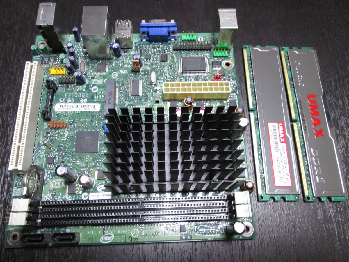 ジャンク ATOM CPU搭載マザーボード INTEL D510MO＋4GBメモリ2枚(インテル)｜売買されたオークション情報、yahooの商品情報をアーカイブ公開 - オークファン ...