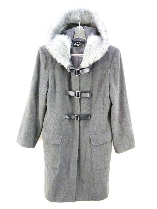 sobrio ソンブリオ カシミア混 ファー フード 付き ロング コート 9AR-64 グレー系 ＃ 1000002225691(Sサイズ)｜売買されたオークション情報、yahooの商品情報 ...