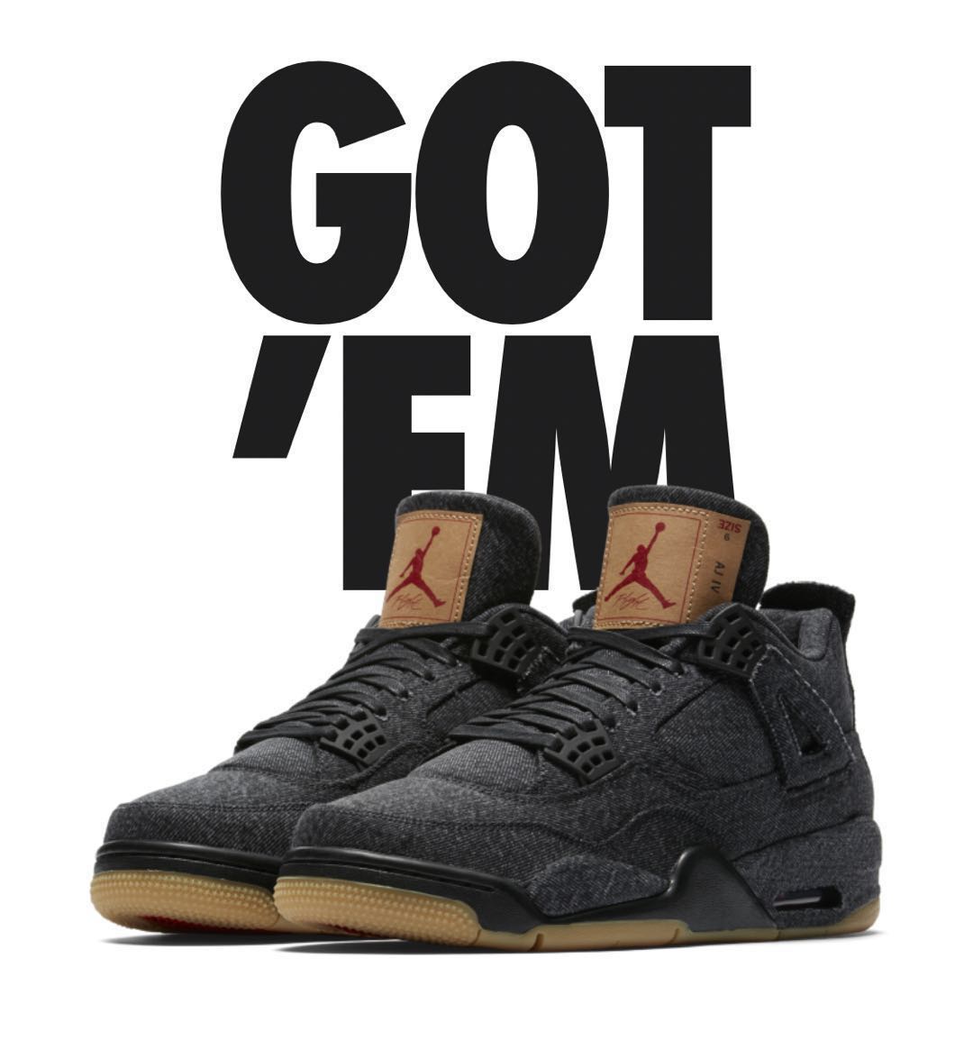 28cm Nike Air Jordan4 × LEVI’S black denim エアジョーダン リーバイス ナイキ ブラック デニム ...