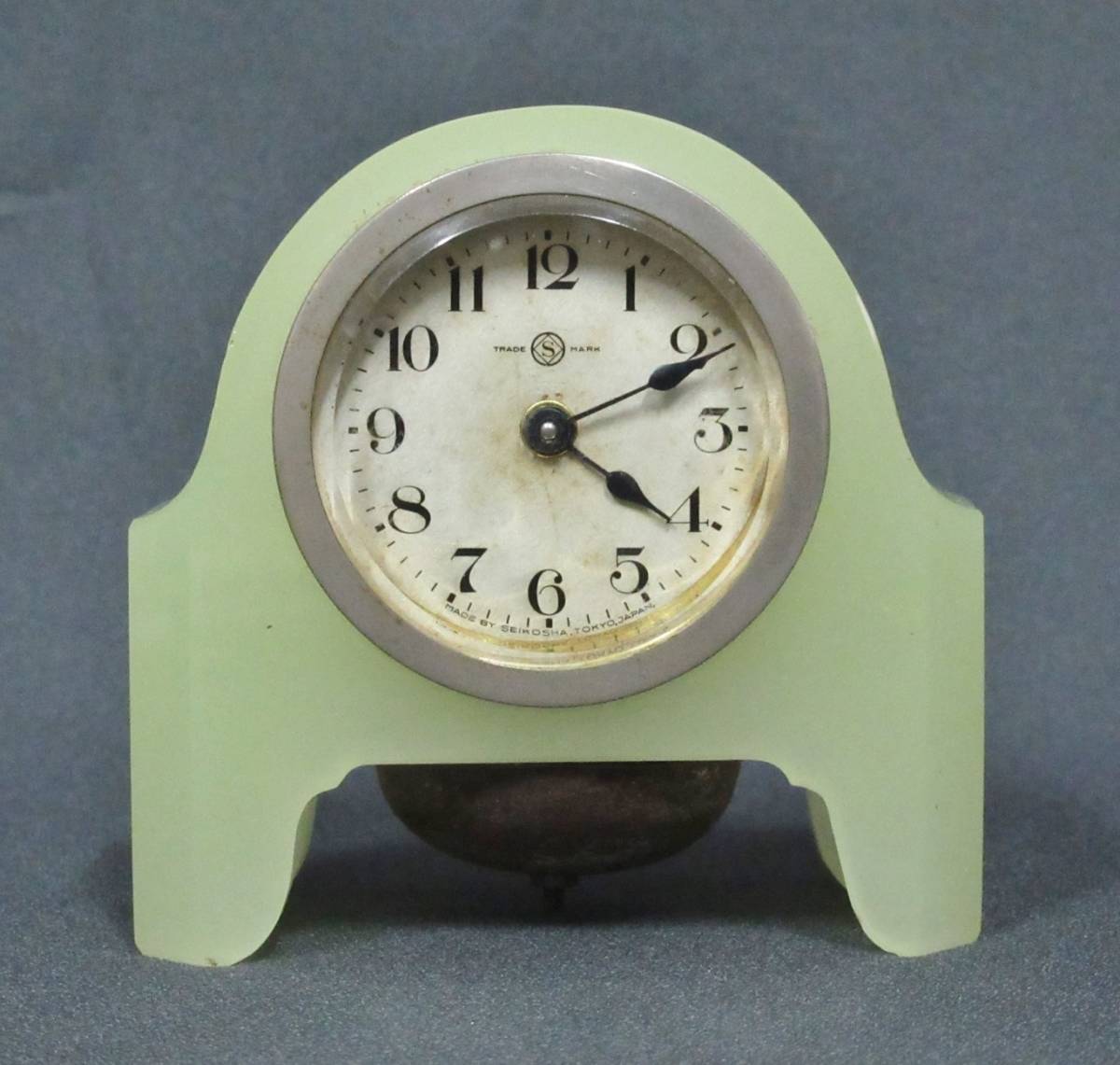 精工舎 ウランガラス 置時計 SEIKOSHA URANIUM GLASS CLOCK.昭和レトロ.レトロ雑貨.セイコー(一般)｜売買された ...