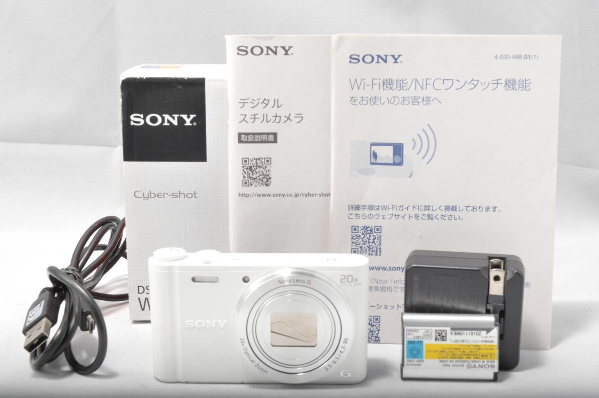 驚異の1820万画素 WiFi機能付き SONY ソニー Cyber shot DSC-WX350 ホワイト 取説 元箱 安心の6ヶ月保証付き ...