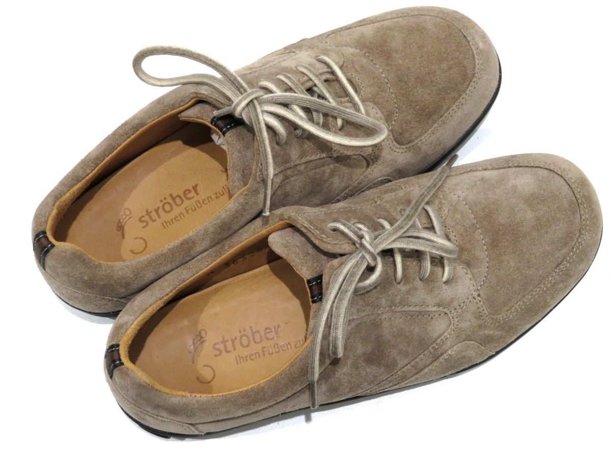 strober ストロバー スニーカー ウォーキングシューズ スエード レザー グレー 3 1/2 22.5cm(ウォーキングシューズ)｜売買されたオークション情報、yahooの商品情報を ...