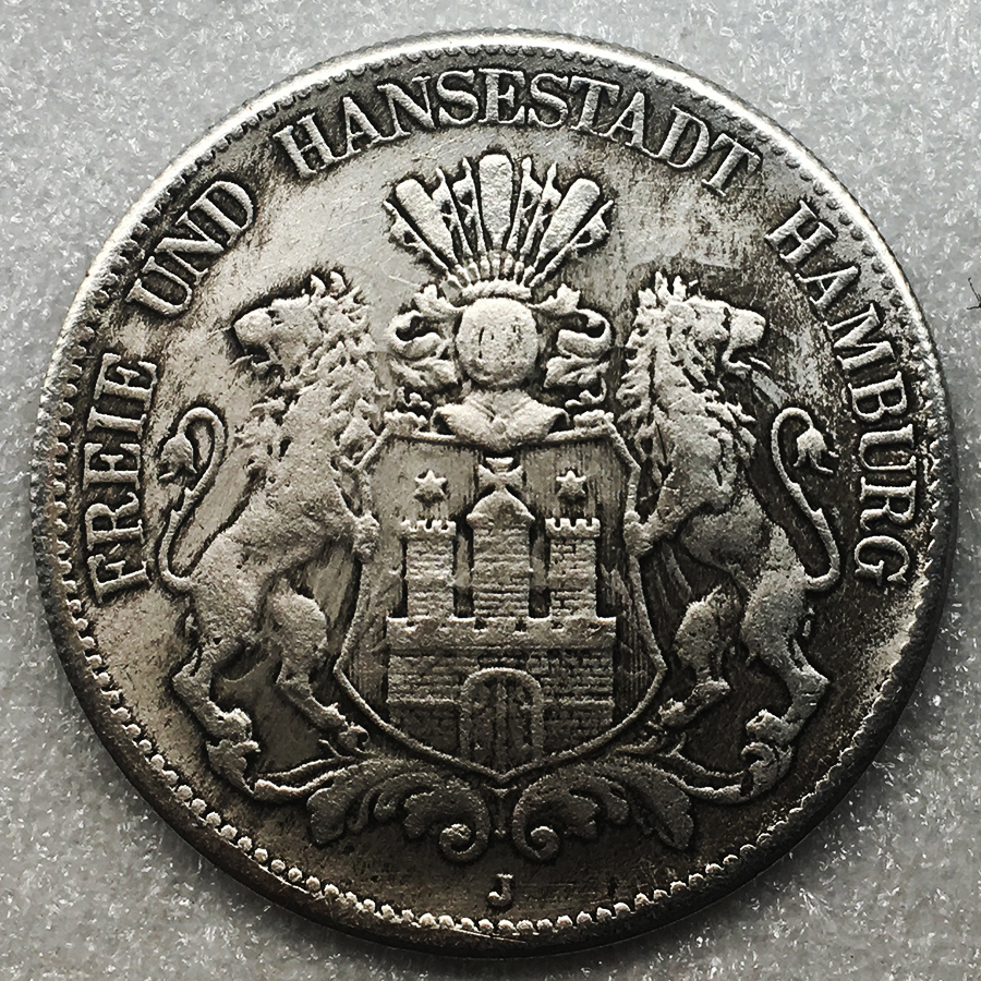 貿易銀 ドイツ帝国 大型銀貨 1903年銘 ハンサ同盟都市 ハンブルク 5マルク 貨幣 38㎜ 22.8g(ヨーロッパ)｜売買されたオークション情報、yahooの商品情報をアーカイブ公開 ...