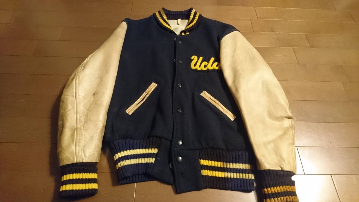 UCLA 60s 70s ヴィンテージ スタジャン LASLEY KNITTING CO / チャンピオン リーバイス RRL YALE ...