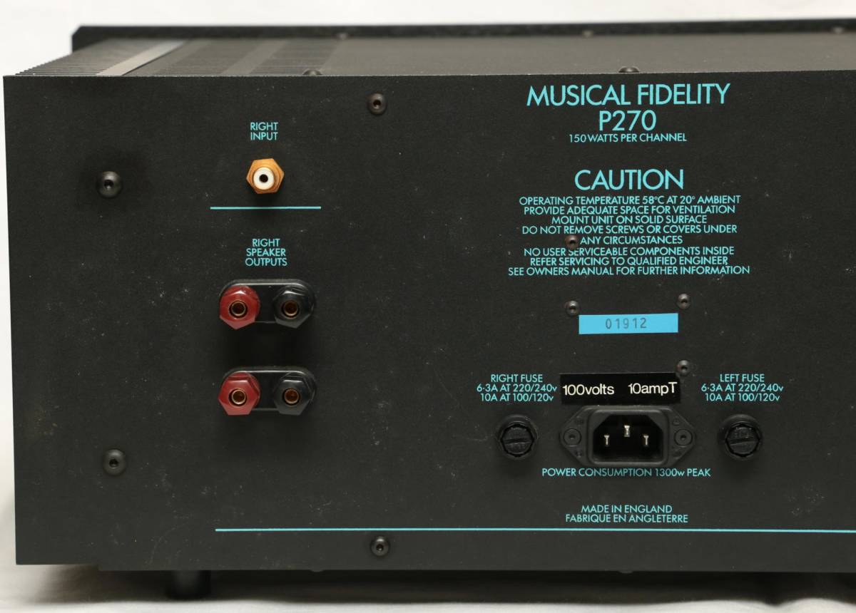 MUSICAL FIDELITY P270-2 音出し確認済み MOS-FETパワーアンプ ミュージカルフィデリティ(一般)｜売買された ...