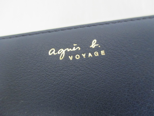 aguis b VOYAGE アニエスベー ヴォヤージュ 長財布 ネイビー 19×10 箱 ラウンドファスナー 1-5-10-4(服飾小物 ...