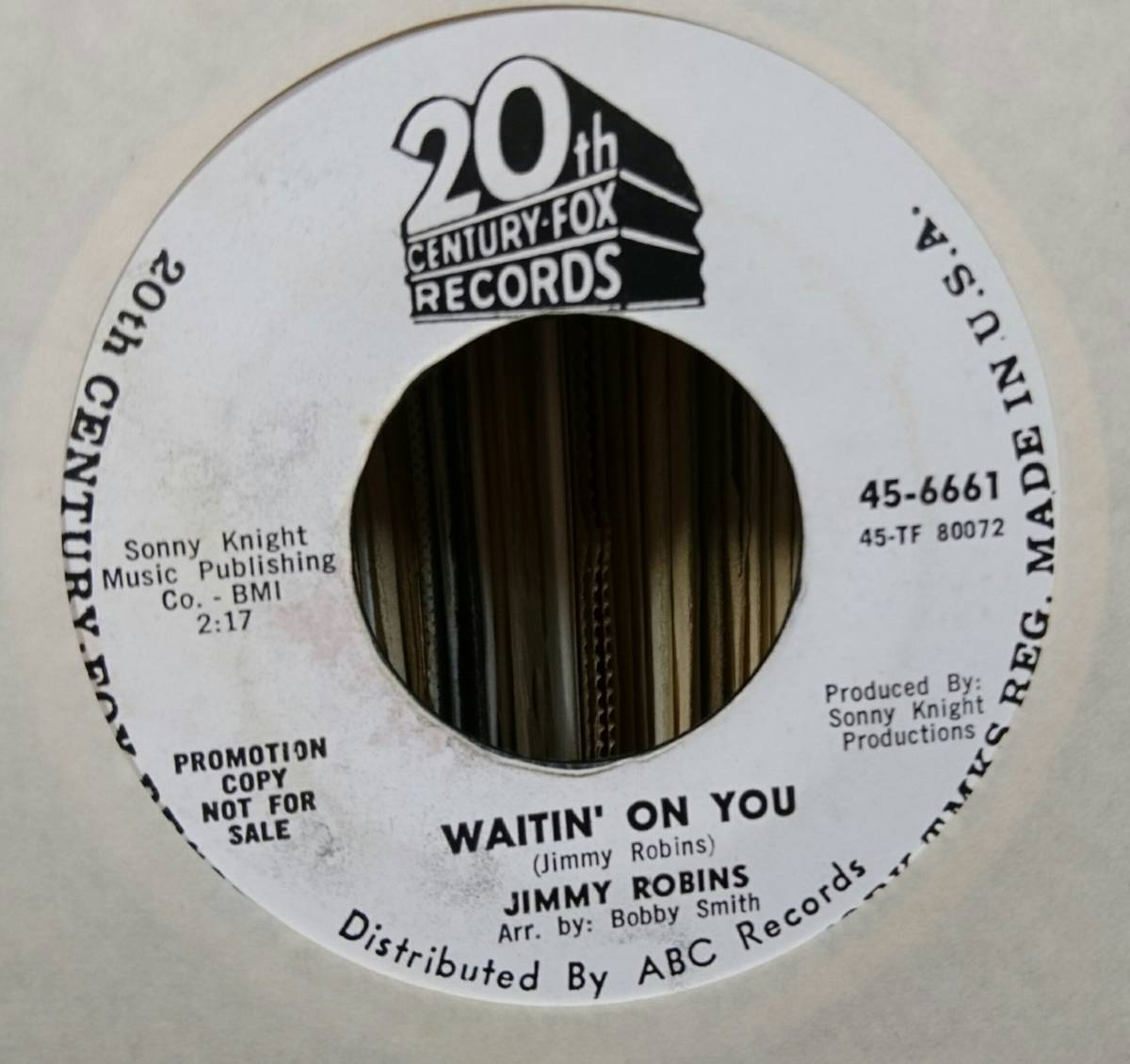 7inch Jimmy Robins / Waitin' On You/Shine It On 20th Century Fox 45 ...