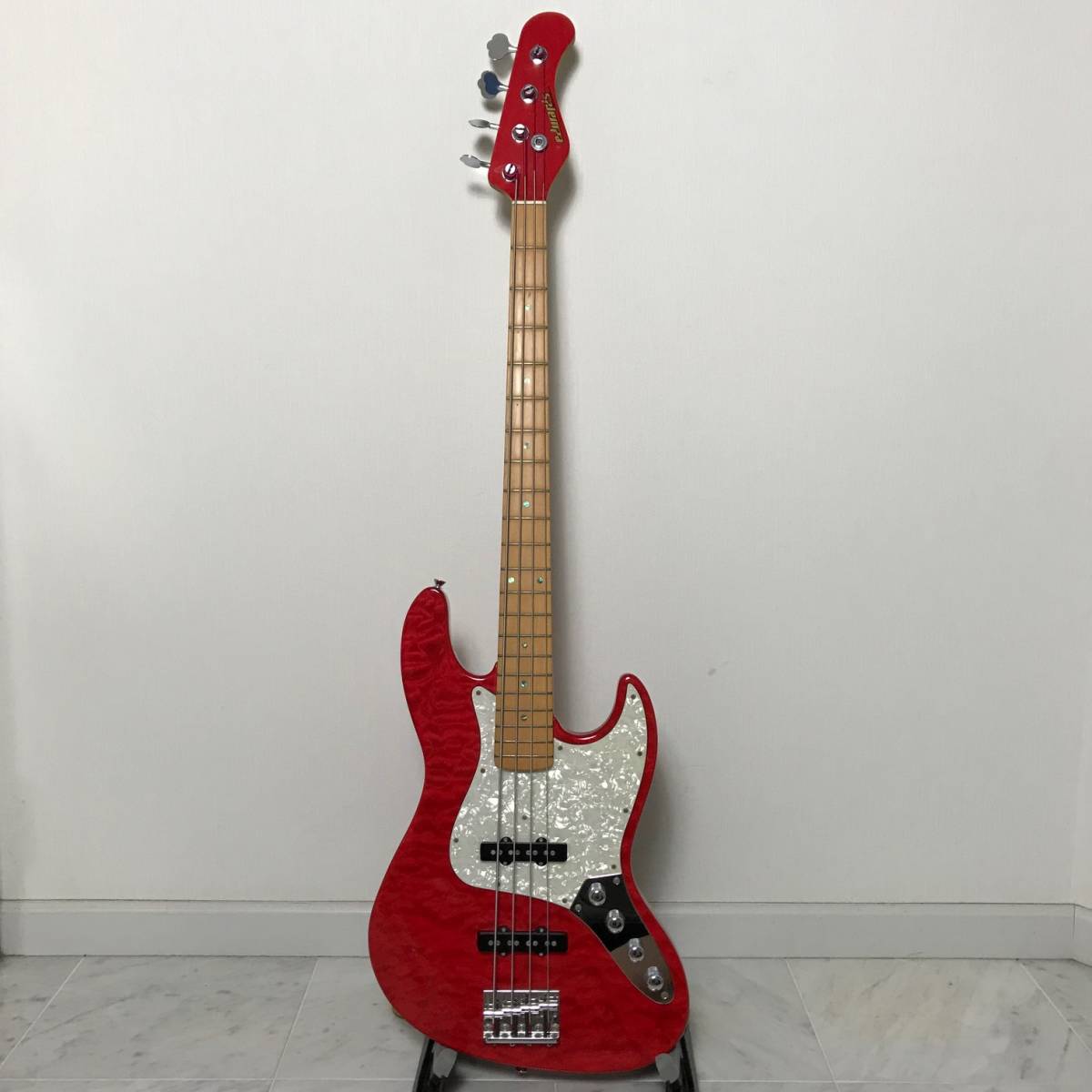 エドワーズ by ESP tetsuya モデル BUZZ BASS E-T-125BZ アクティブ シースルーレッド Edwards(ESP ...