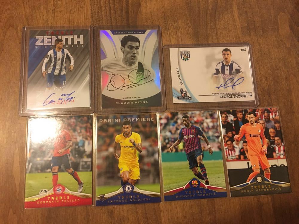 海外サッカー auto jesus corona claudio reyoa george thorne auto 3枚 treble ...
