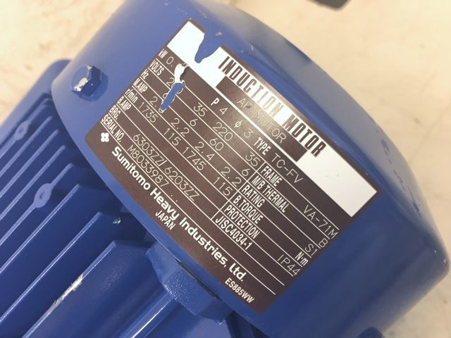 924 4 3相200V 0.4kW 4P TC-FV VA-71M 住友 インダクションモーター キズ有り(その他)｜売買されたオークション ...