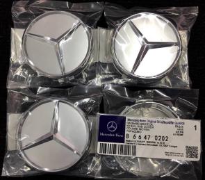 銀色75mm 4個 メルセデスベンツ ホイールセンターキャップ クロームメッキ B66470202 Mercedes-Benz AMG 旧品番 ...